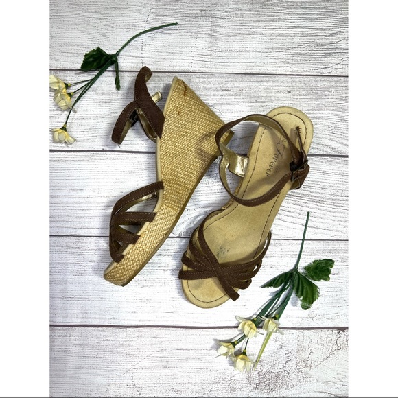 Shoes | Forever Cage Front Woven Wedges Sandal Heels | Poshmark